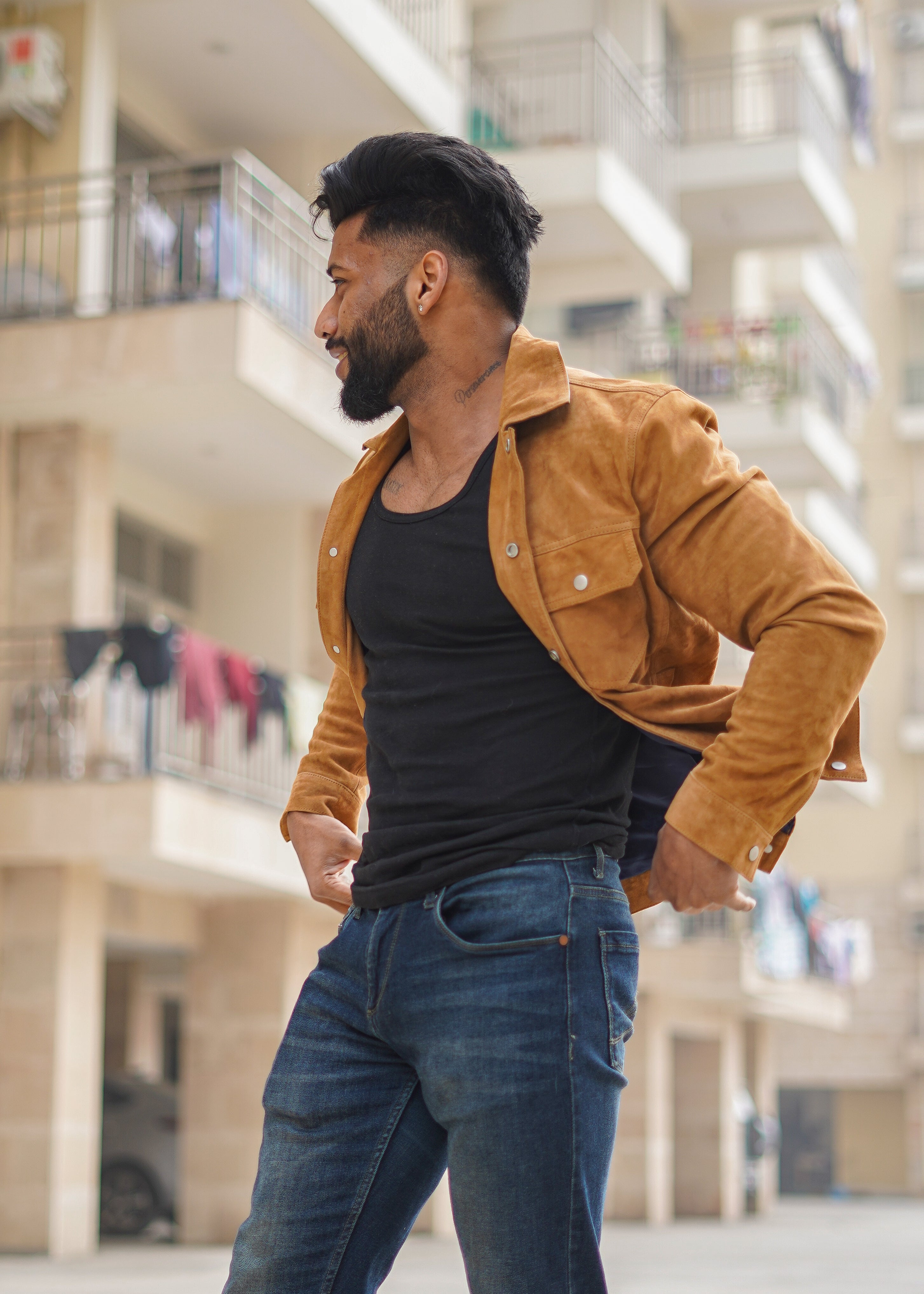 Italian suedu Trucker Jacket - layerzz | Best Price in 2024 at LAYERZZ