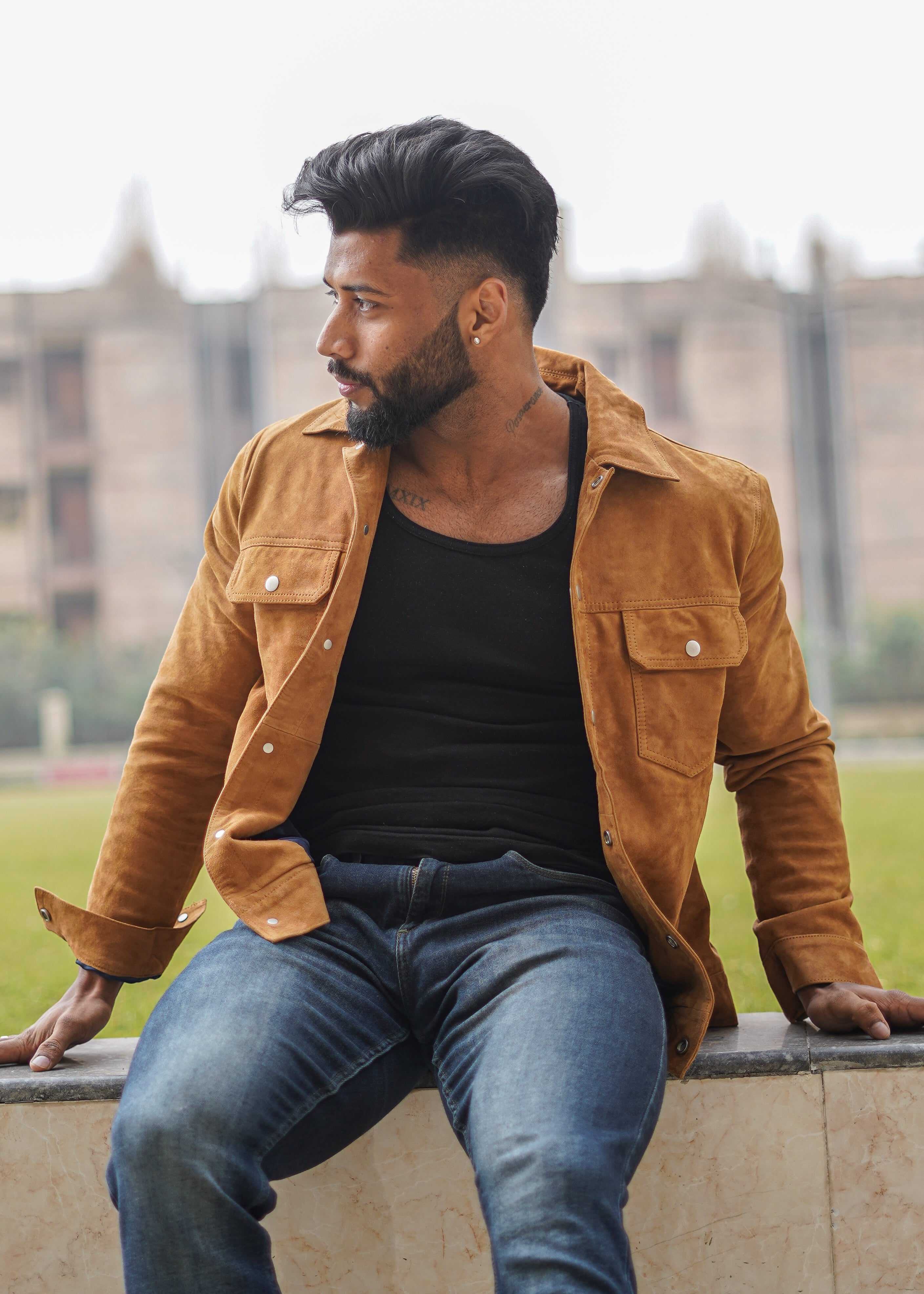 Italian suedu Trucker Jacket - layerzz | Best Price in 2024 at LAYERZZ